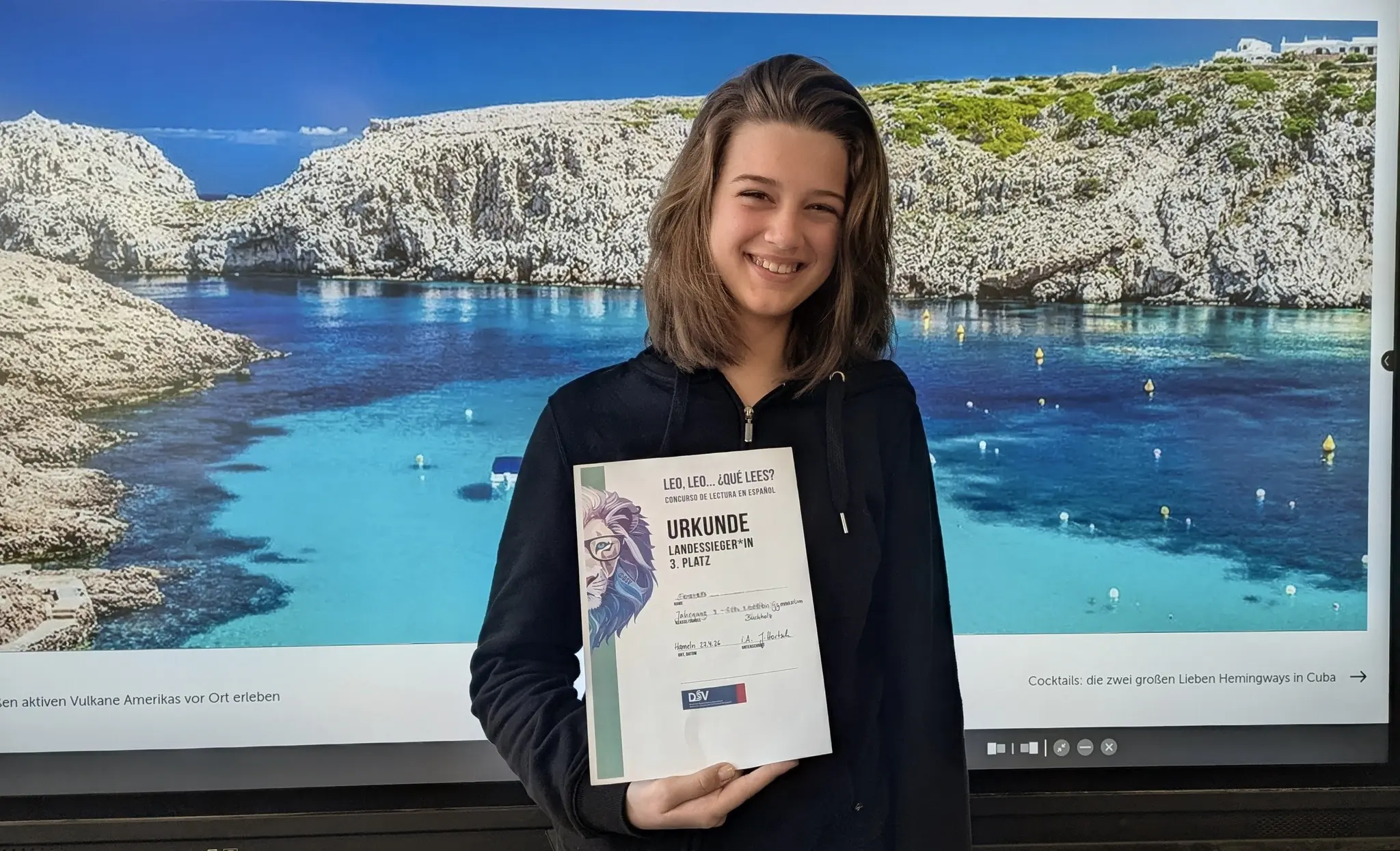 ¡Enhorabuena, Emma!: Spanischer Lesewettbewerb am AEG - Buchholz